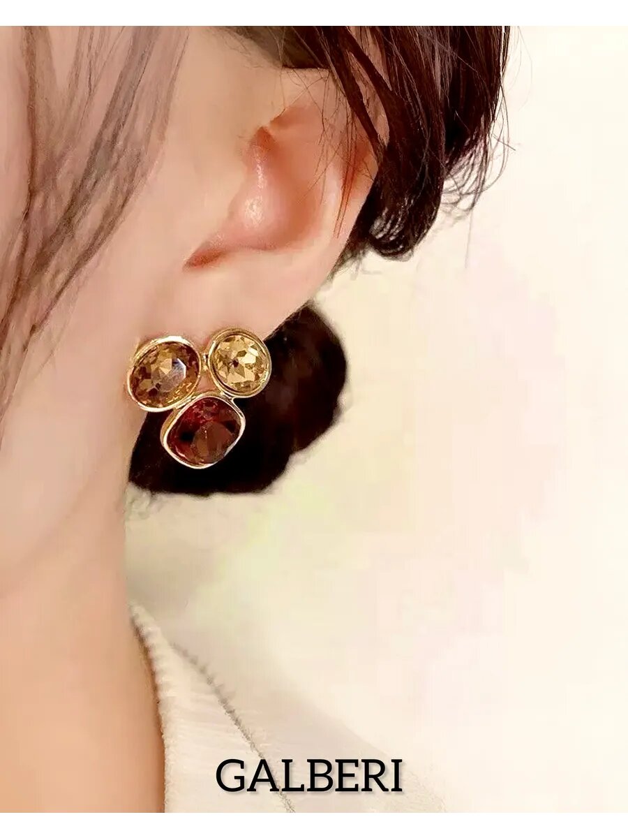 Серьги, жемчуг имитация, кристалл