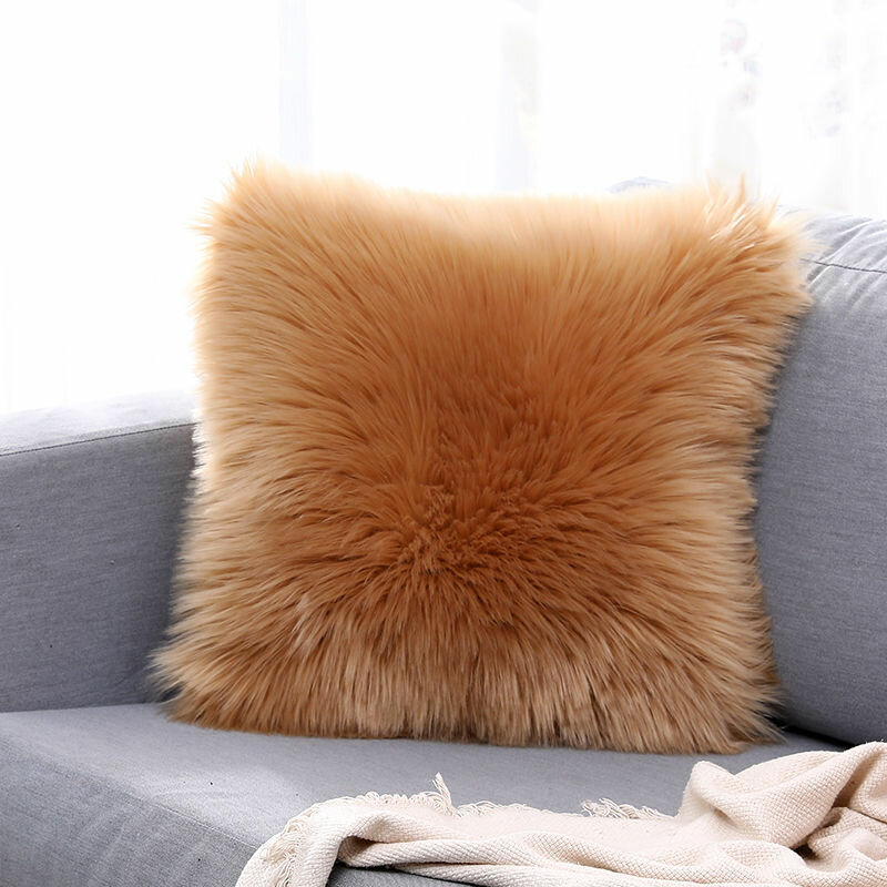Длинная плюшевая подушка с наполнителем из имитации шерсти, европейский стиль, подушка для дивана, плюшевый чехол для подушки