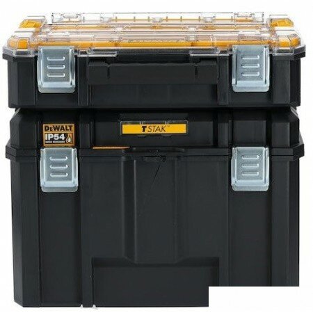 Ящик для инструментов DeWALT DWST83520-1, пластик, с органайзером, черный/желтый