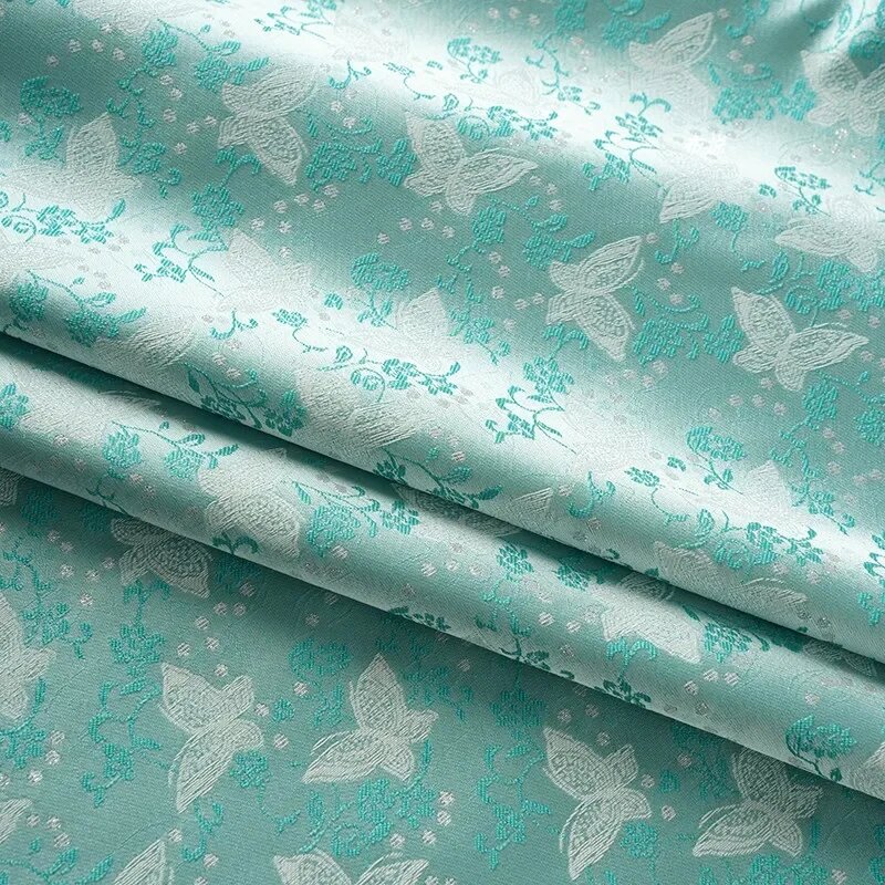 Парча аква-синяя хлопок полиэстер 160х50 см