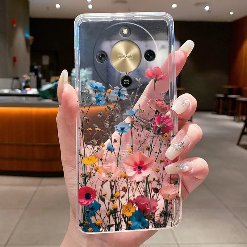Чехол Honor X9D с цветами, TPU-TPU338