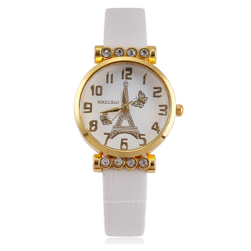 Style Мужские часы Джинсовые земля и самолеты Кожаный ремешок