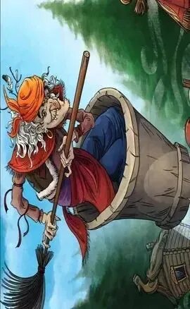 Алмазная Мозаика "Бабушка Яга" 40х50 См Алмазная Вышивка / Картина Стразами Подарков / Украшения