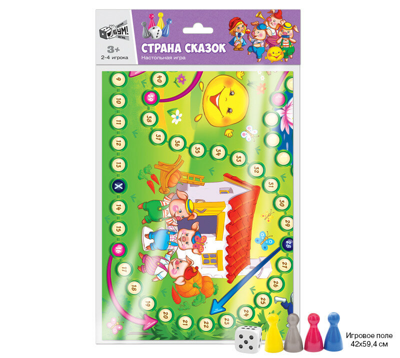 Русский стиль Настольная игра-бродилка Страна сказок (в пакете) 07104 с 3 лет