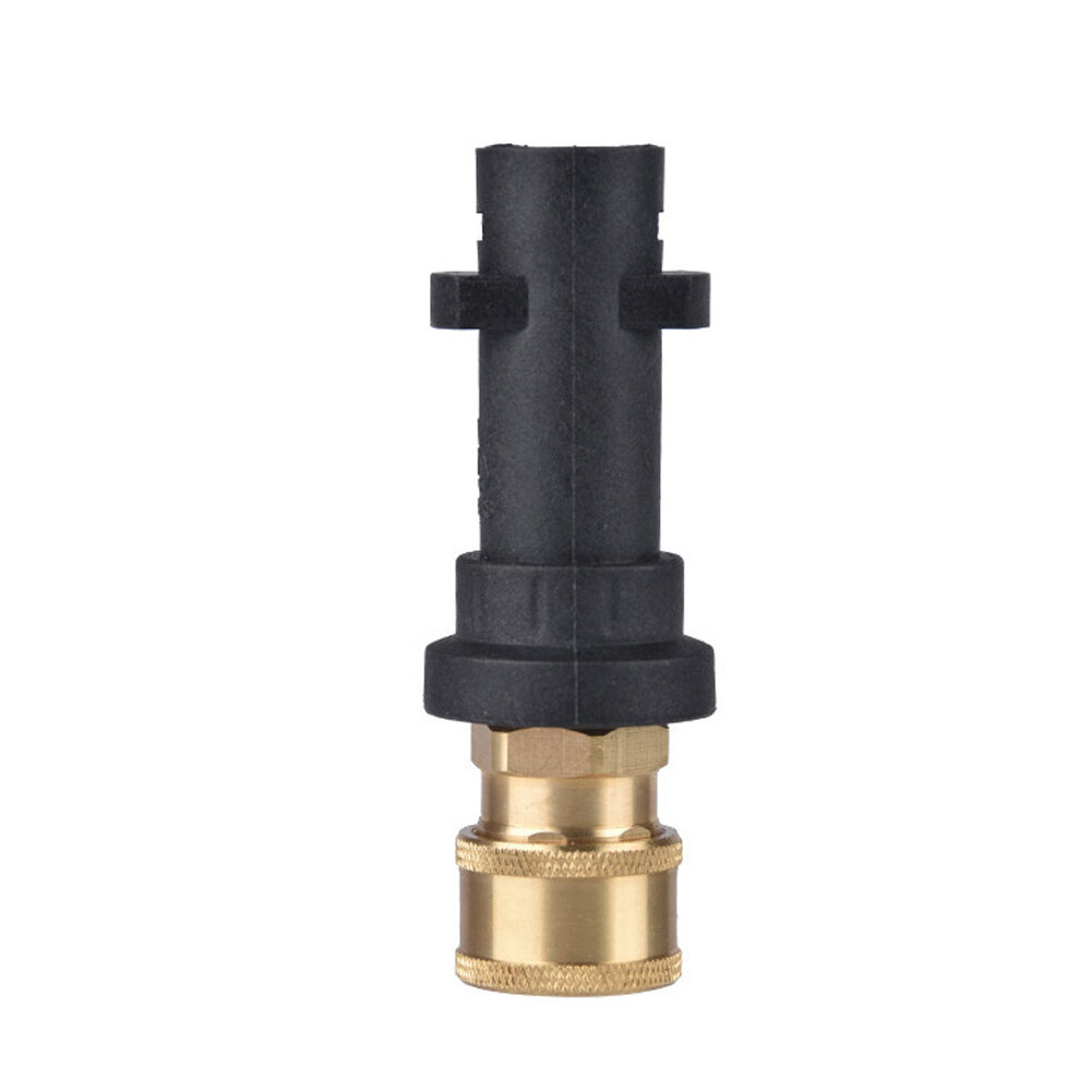 1/4' Quick Connector Adapters для гидромойки, черный+золотой, пластик+металл, размер 91*31*31мм, вес упаковки 120г, комплект 1 шт, для газoline pressure washer до 3000PSI, совместим с Karcher K2/K3/K4/K5/K6/K7