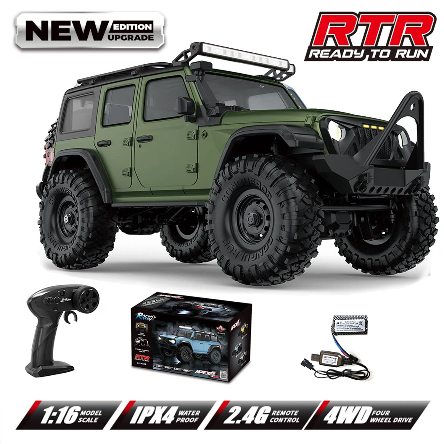 HB 666 Радиоуправляемый краулер HB Wrangler (32 см, 4WD, 1:16) - HB-R1605