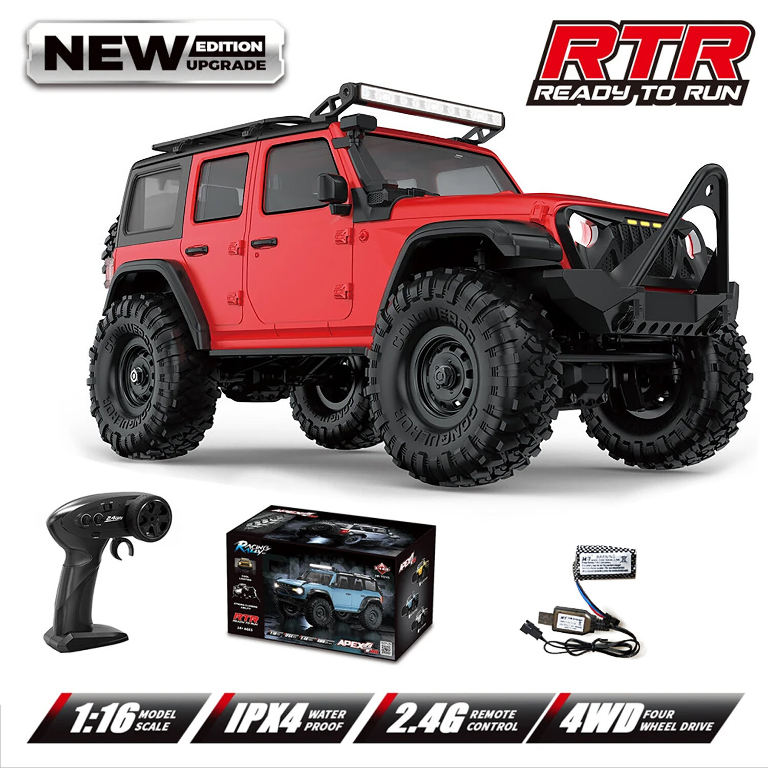 HB 666 Радиоуправляемый краулер HB Wrangler (32 см, 4WD, 1:16) - HB-R1604