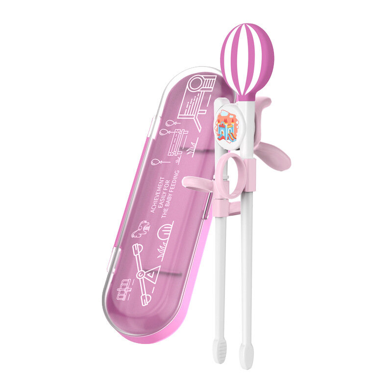 Палочки для еды Douyajia Lezhi, многоэтапные обучающие палочки, в коробке, с зажимом в виде тигрового рта, обучающие палочки для детей, силиконовый чехол, детские палочки