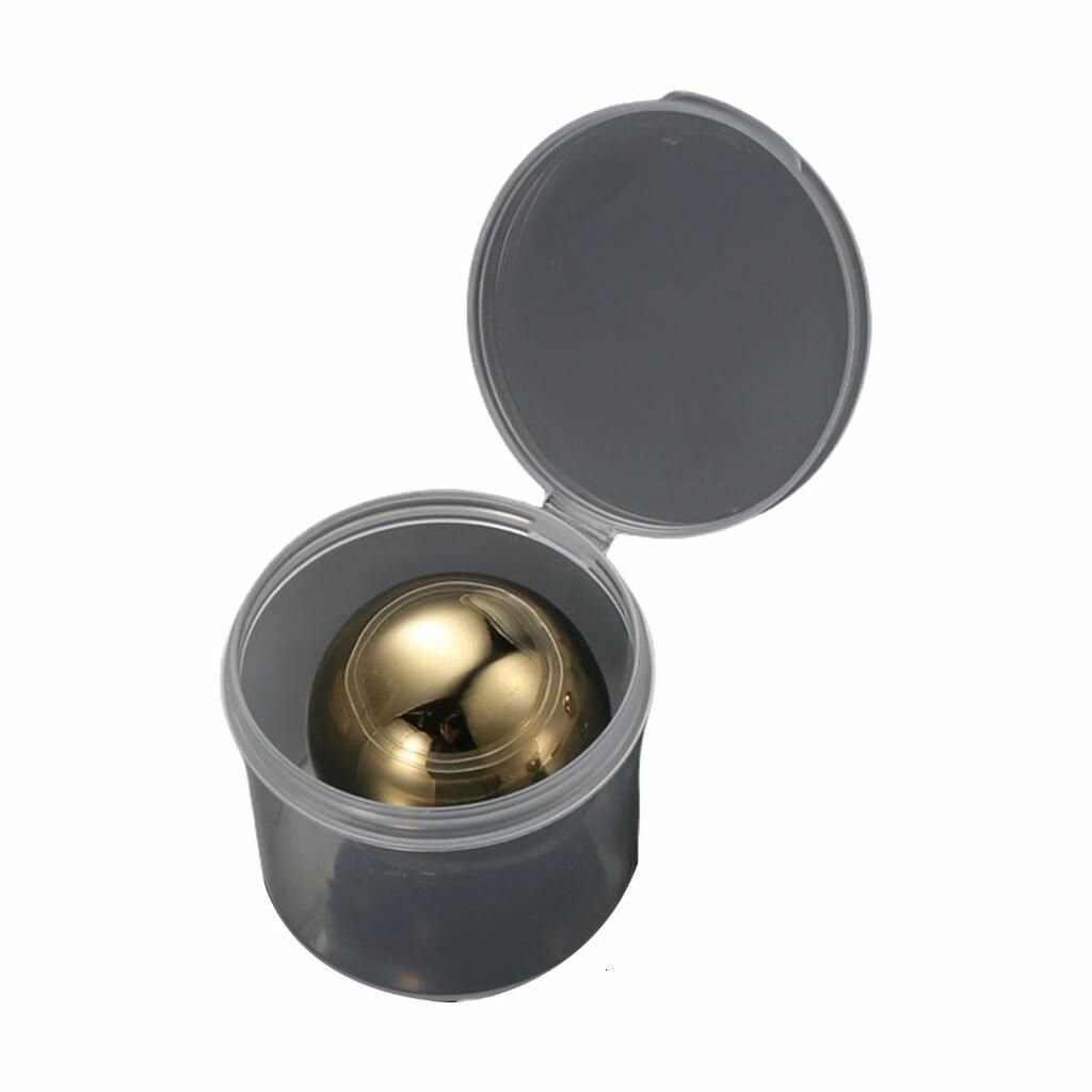 Круглый ледяной шар из нержавеющей стали, сохраняет напитки холодными, премиальный охлаждающий камень для коктейлей и спиртных напитков, - Золотой одинарный 38 мм вт