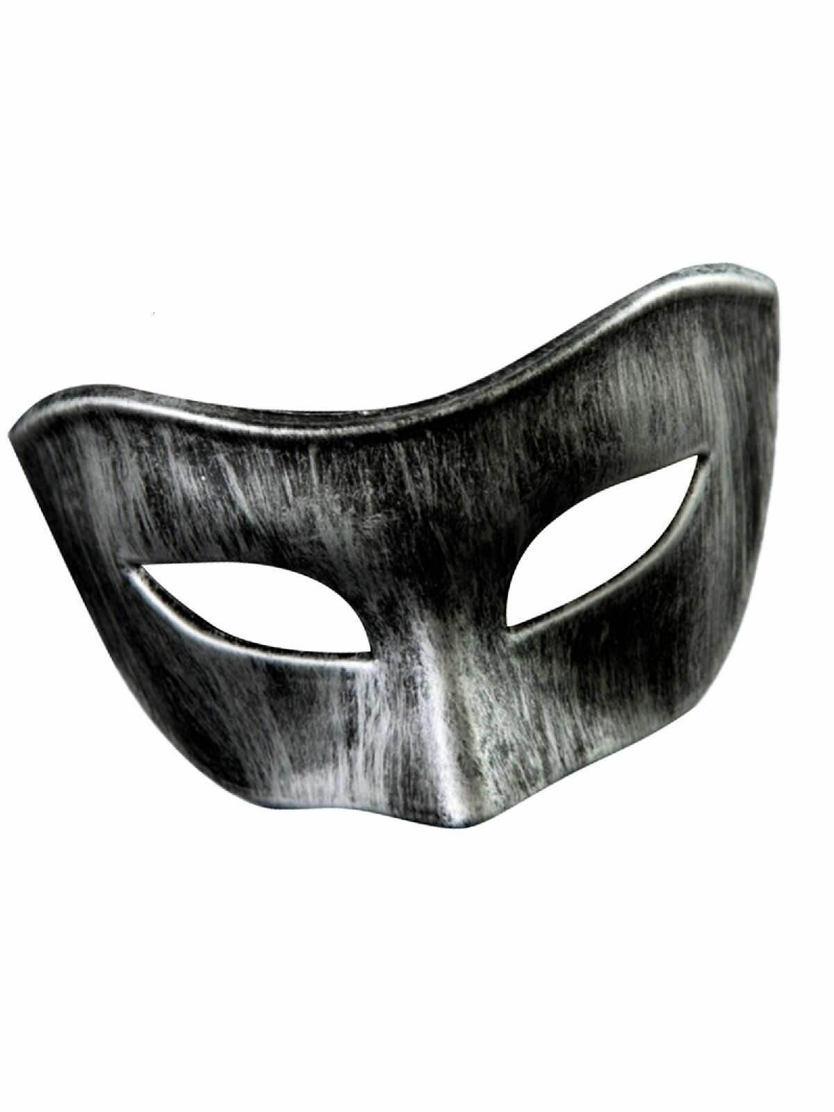 Полумаска Венецианская для Хэллоуина и Карнавалов, Серебро