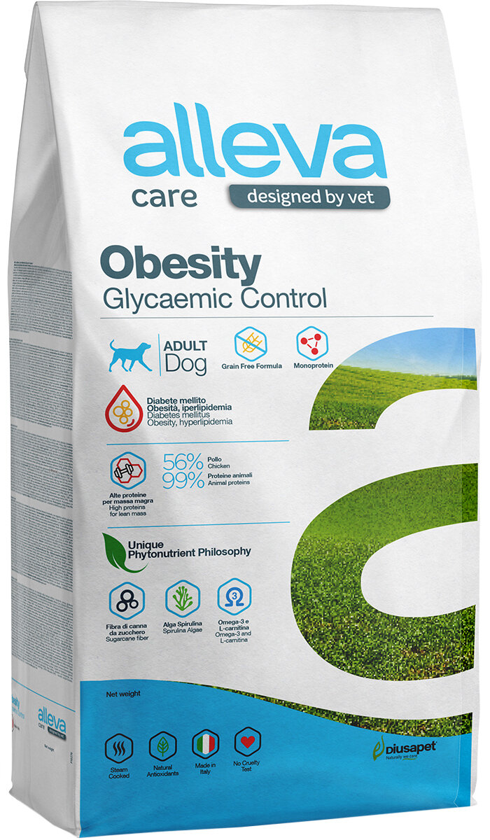Корм сухой Alleva Care Adult Dog Obesity Glycaemic Control для взрослых собак при ожирении, 2 кг