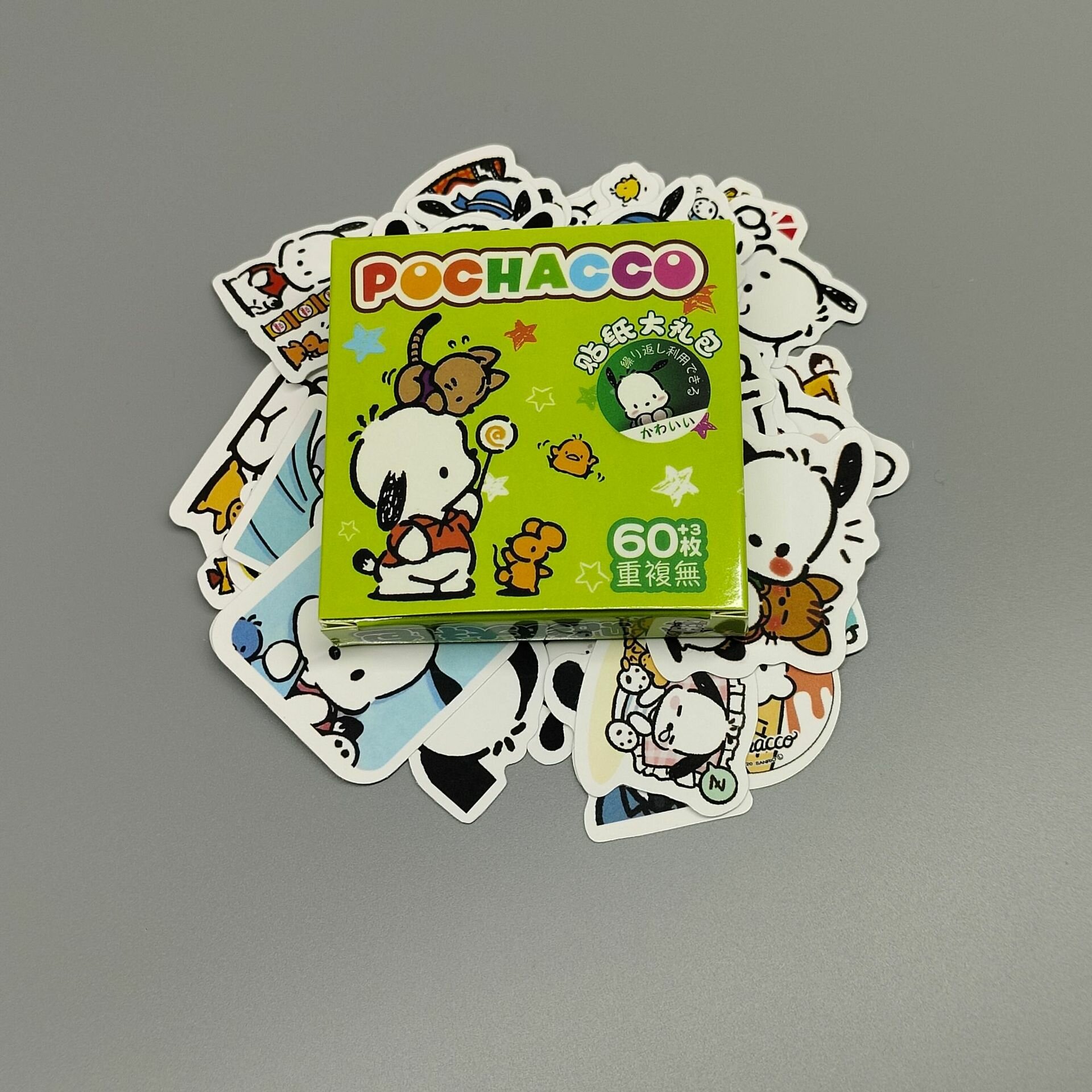 Набор наклеек Sanrio, милые мультяшные наклейки Kuromi, Cinnamoroll, Hello Kitty, My Melody, Gudetama, оптовая продажа