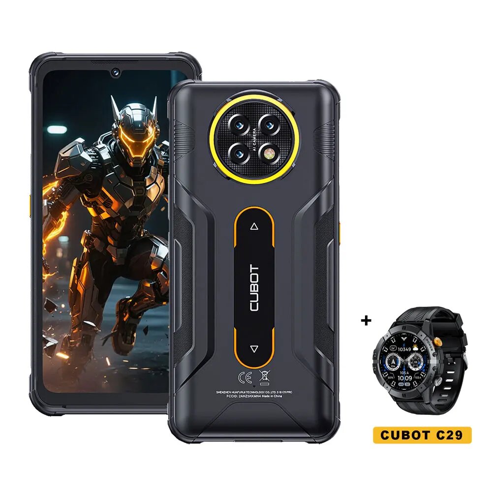 Защищённый смартфон Cubot KingKong ACE 5 на Android 16, 20 ГБ ОЗУ (8 ГБ + 12 ГБ расширения), 256 ГБ ПЗУ, аккумулятор 10200 мАч, 6,745-дюймовый экран с 120 Гц, 48 МП Камера, NFC, 4G телефон и Скрытая кольцевая лампа