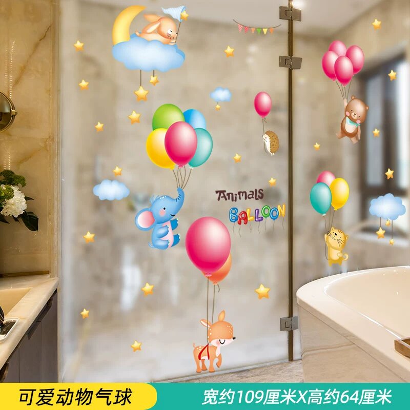 Наклейки для ванной комнаты, водонепроницаемые наклейки на стену, украшение для стен ванной комнаты, наклейки с