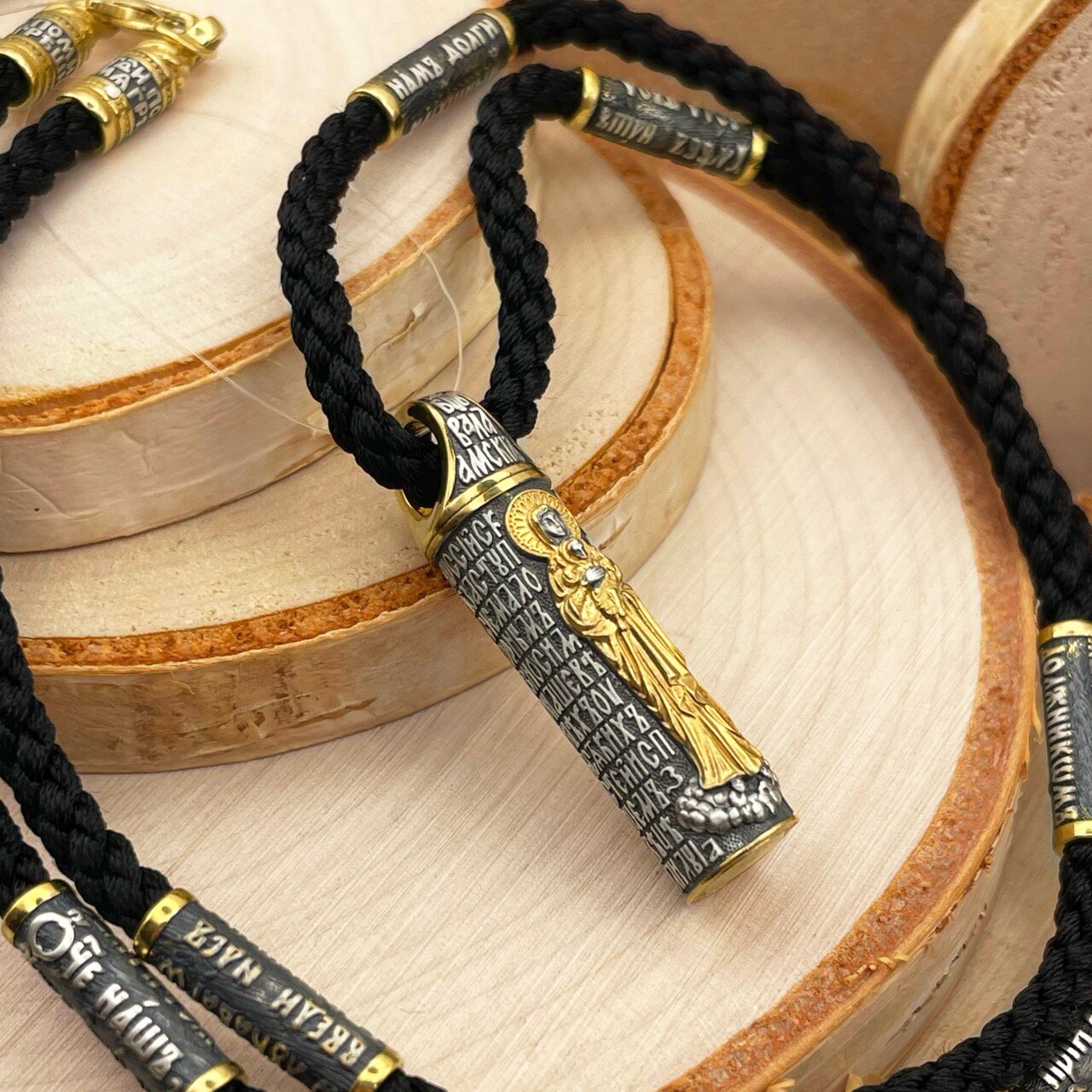 Комплект украшений, серебро, 925 проба, оксидирование, золочение, чернение