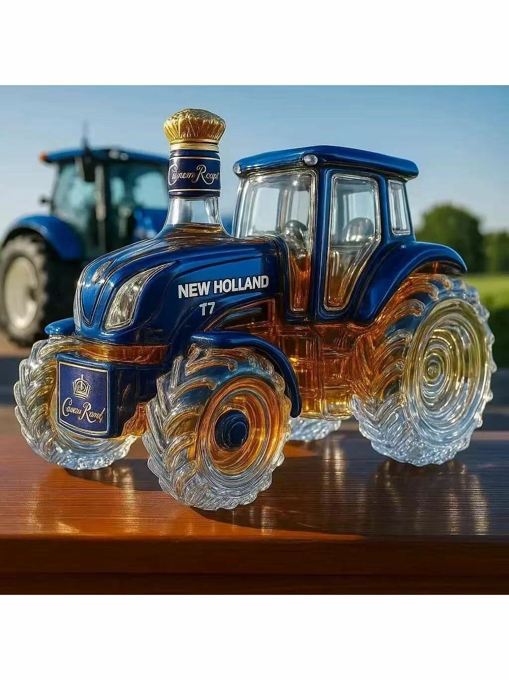 Бутылка вина "Трактор", стекло, винтажная индустриальная эстетика, 300мл