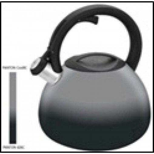 Чайник нерж 2.8Л свист черный/серый меняет цвет индукция катунь