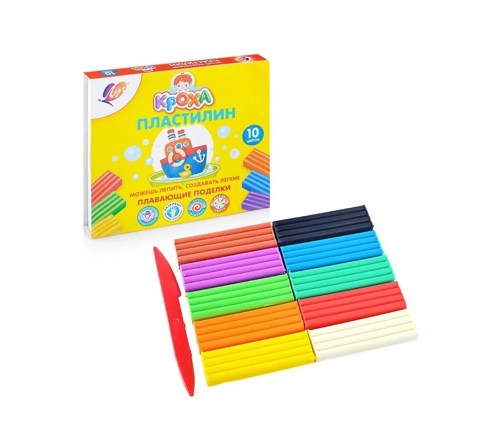 Пластилин плавающий "Кроха" Луч 10цв 29С 1768-08 040901