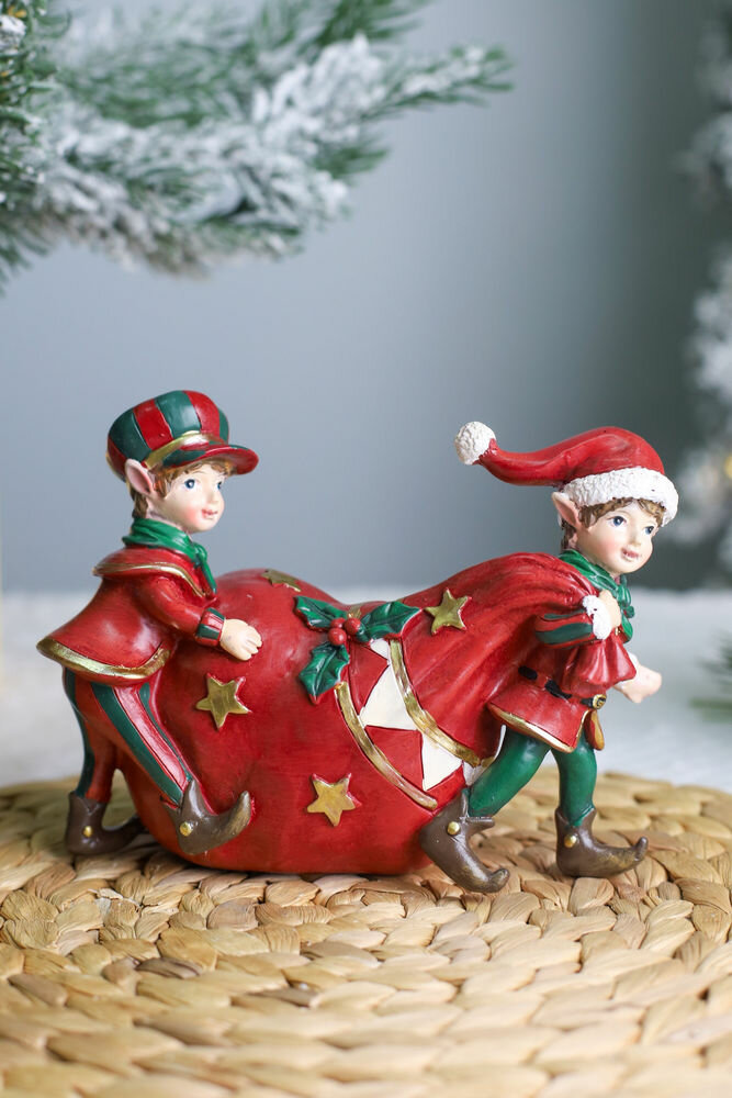 Декоративная фигура эльфы: новогодняя доставка, полистоун, 16 см, Goodwill D44001