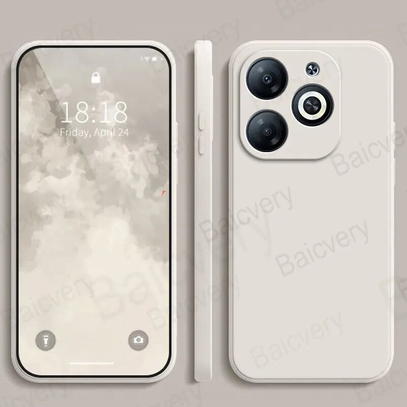 Чехол для Tecno Spark GO 2024, Белый силикон
