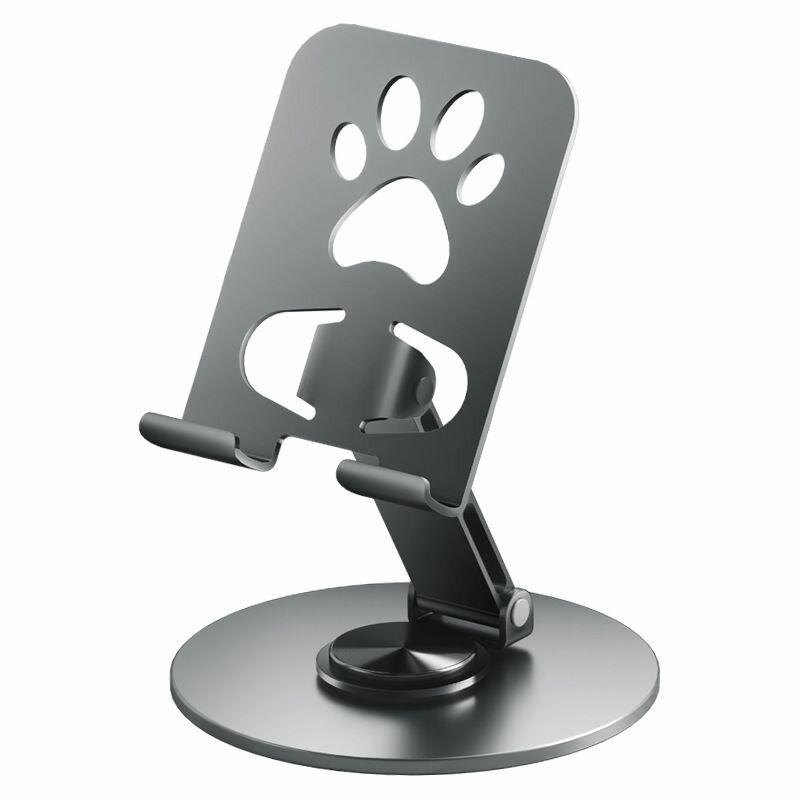 Подставка металлическая раздвижная для смартфона, мобильного телефона и планшета на стол, цвет серый