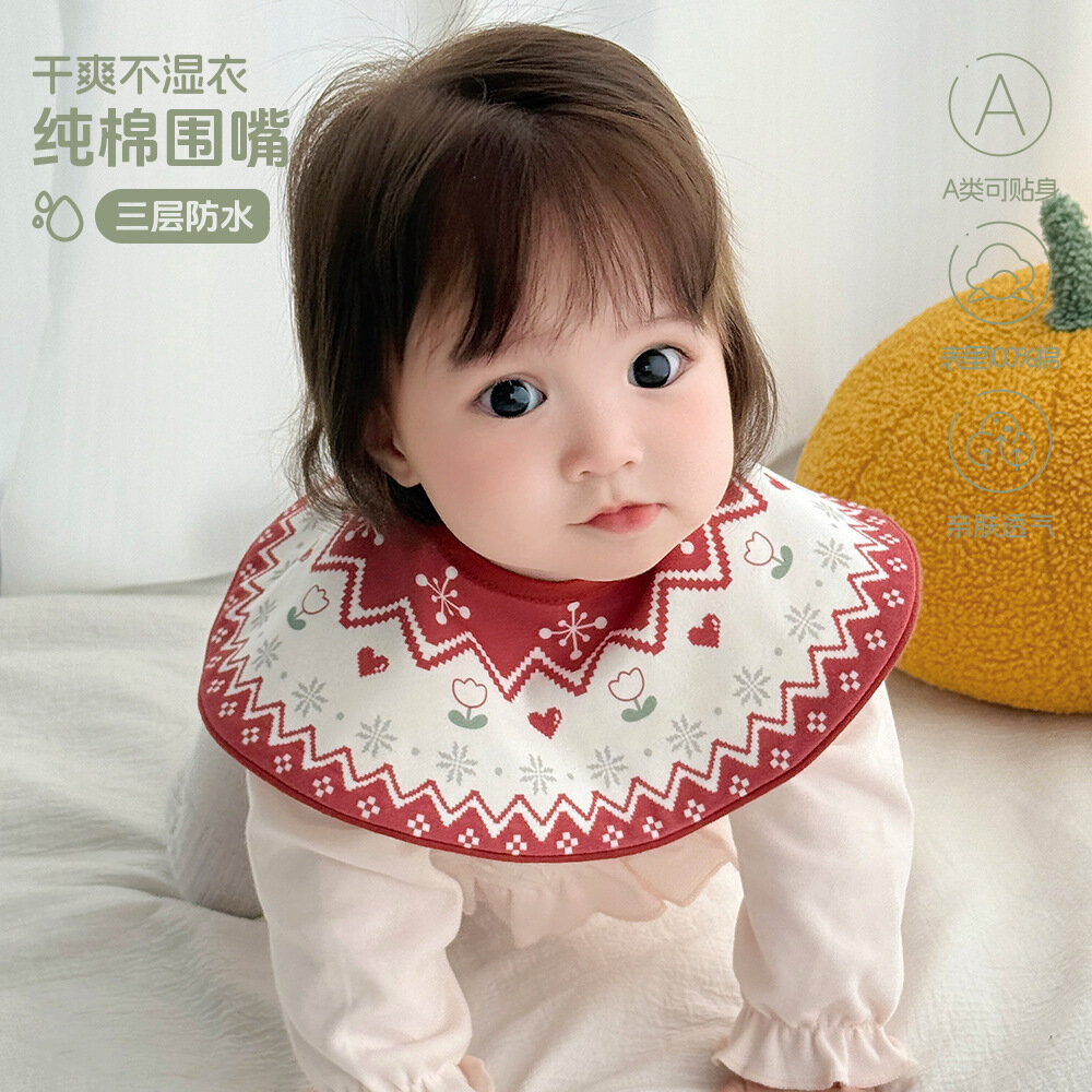 Слюнявчики для младенцев, полотенца для слюны, слюнявчики из чистого хлопка класса А для детей 0-2 лет, двусторонние, модные, с облачным плечом, для новорожденных с карманами для слюны