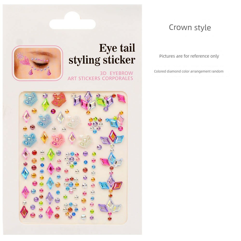 Детские наклейки для макияжа лица, наклейки для украшения на сцене принцессы с бриллиантами и кристаллами, драгоценными