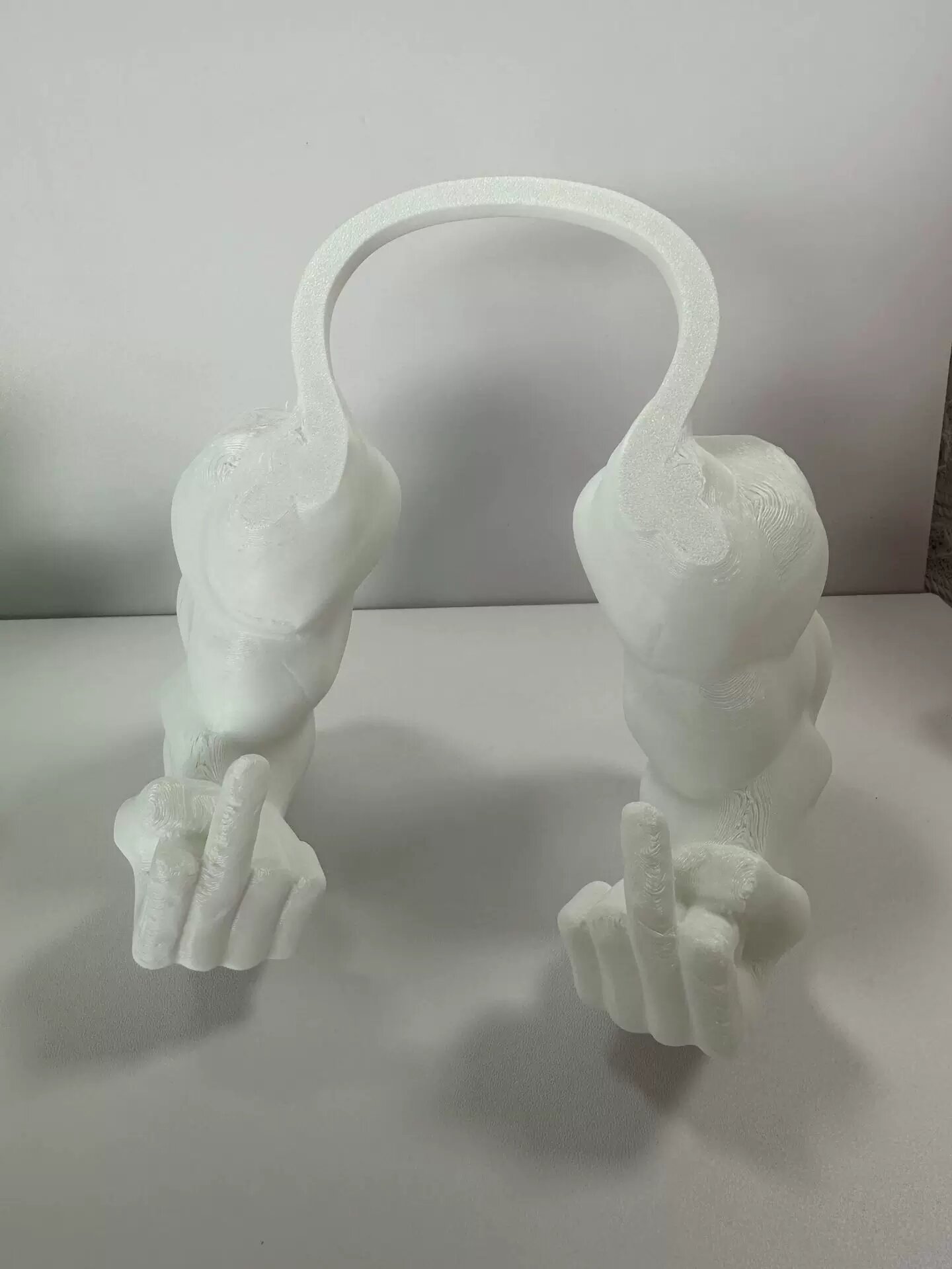 Белый 3D-печатный пальцевый рукав для кошек - подвесной декор на шею