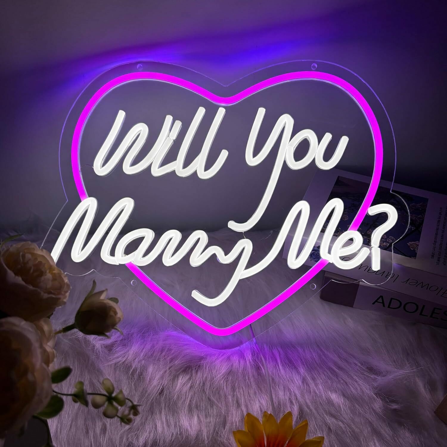 Светящиеся буквы LED "С Днем Рождения", неоновая подсветка "Мarry Me", праздничные светящиеся буквы "Oh Baby", декоративный свет для предложения