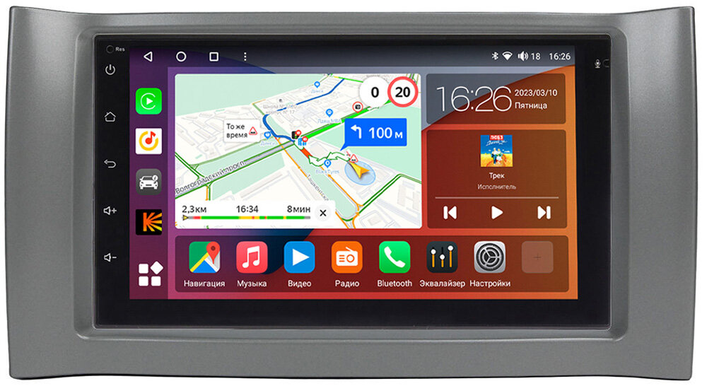 Штатная магнитола Chery Kimo (A1) 2007-2014 Canbox H-Line 4478-RP-CHKM-36 Android 10 (4G-SIM, 6/128, DSP, QLed)