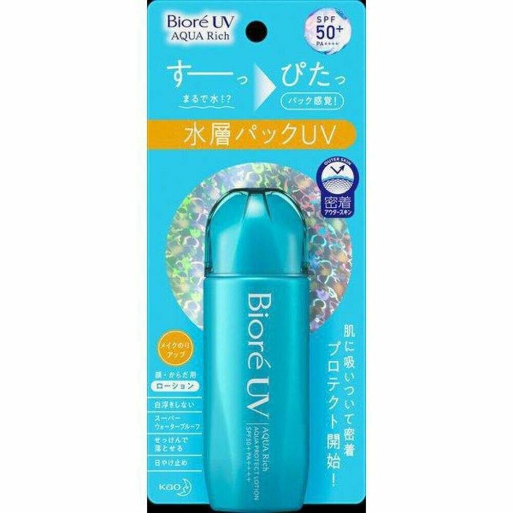 KAO Biore UV Aqua Rich Aqua Protect Солнцезащитный водонепроницаемый лосьон для лица, с ароматом фруктов, 70мл.