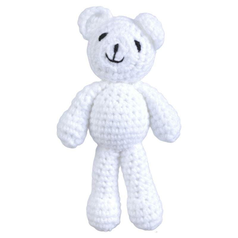 Вязаный игрушечный медведь, Белый