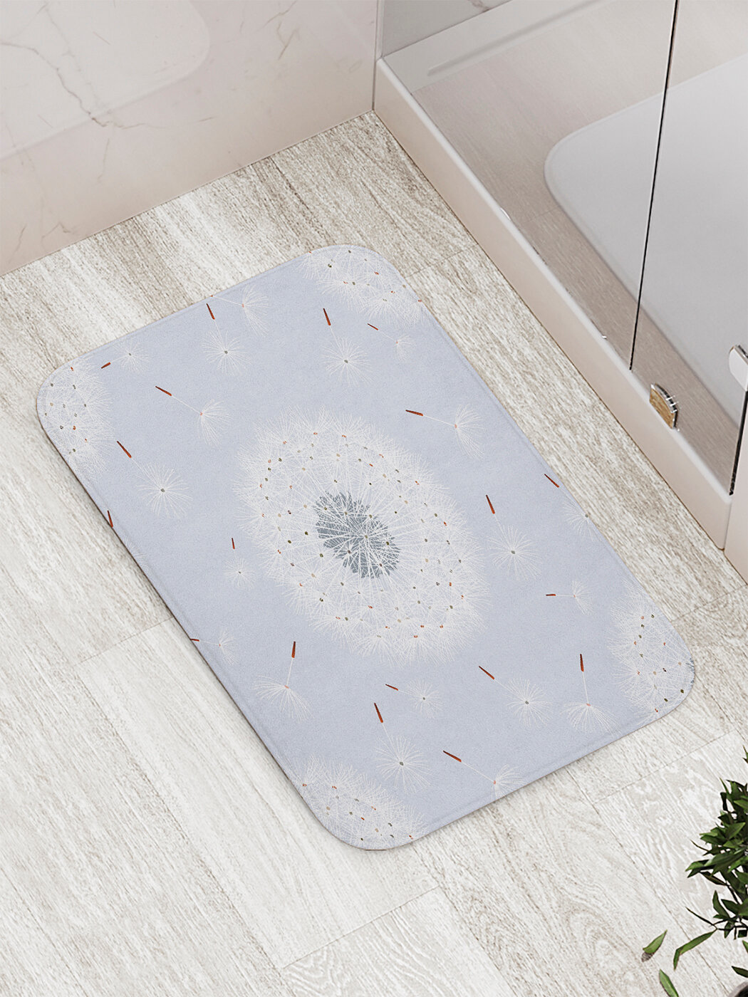 Коврик для ванной комнаты, туалета "Отцветший одуванчик" противоскользящий, 52х77 см, JoyArty
