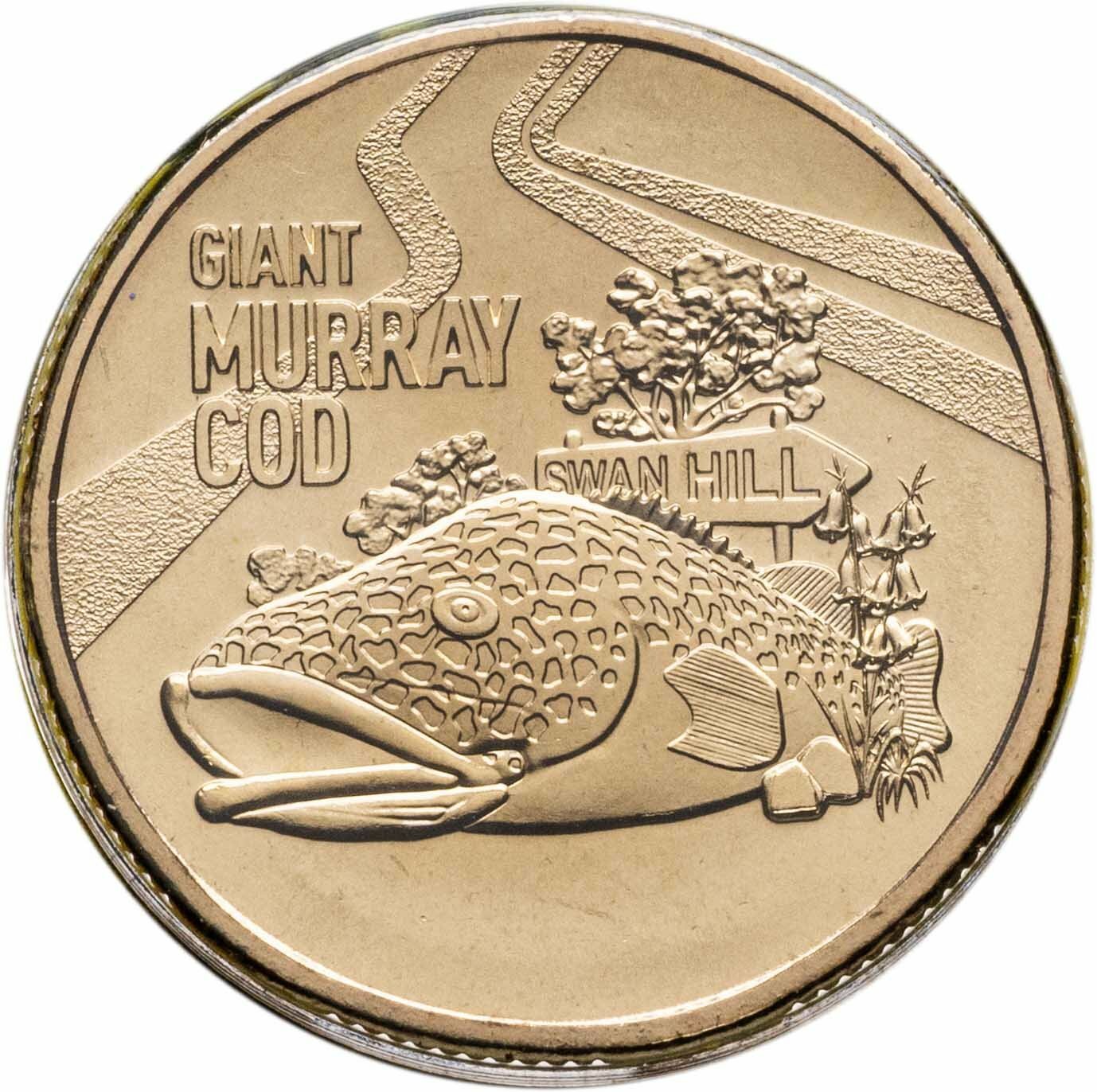 Австралия 1 доллар 2023 "Гигантская маккулочелла, Мюррейская треска", Алюминевая бронза, в сохранности UNC