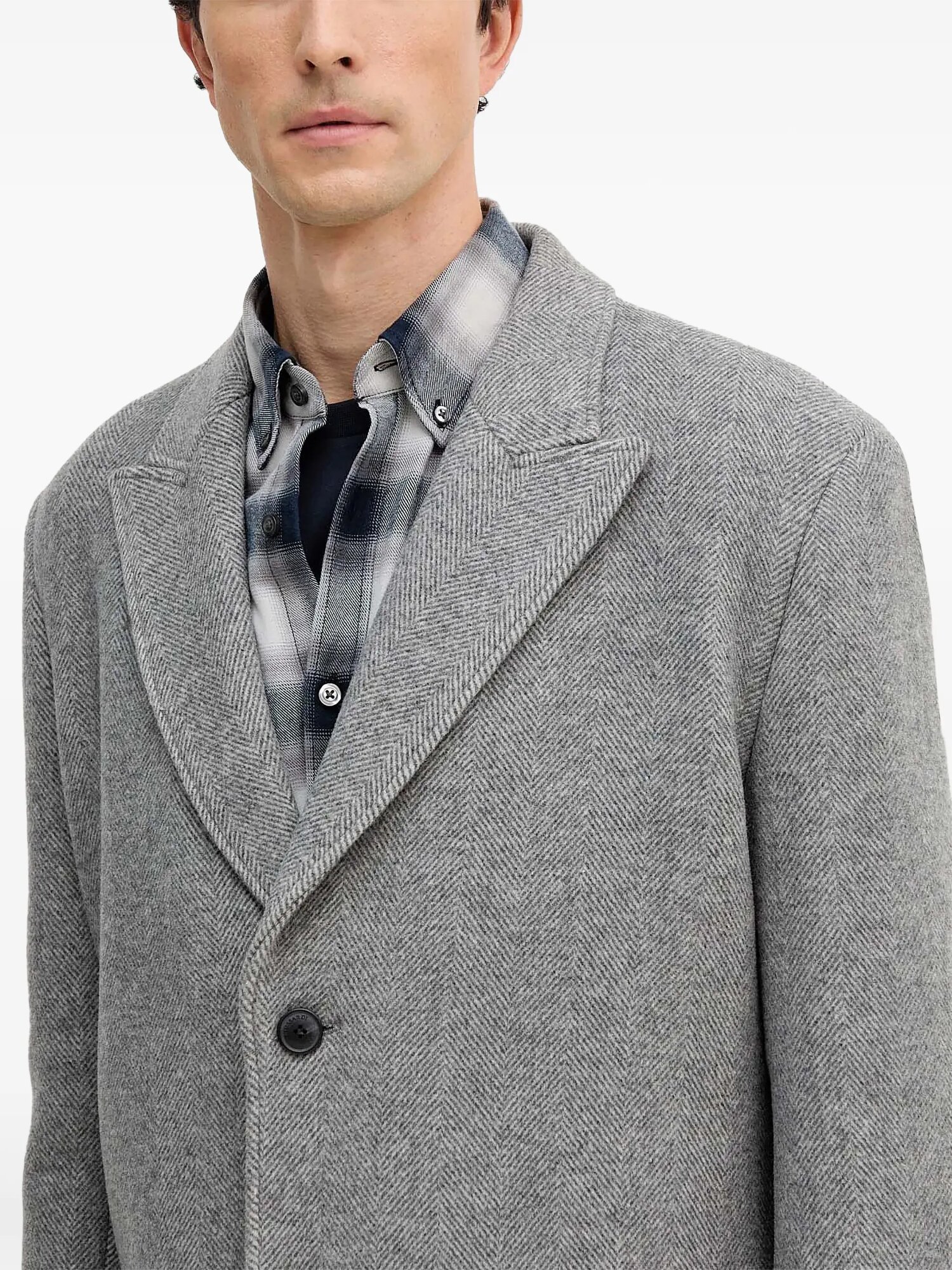Пальто TRUSSARDI Herringbone pattern coat, размер 48 — фото 1