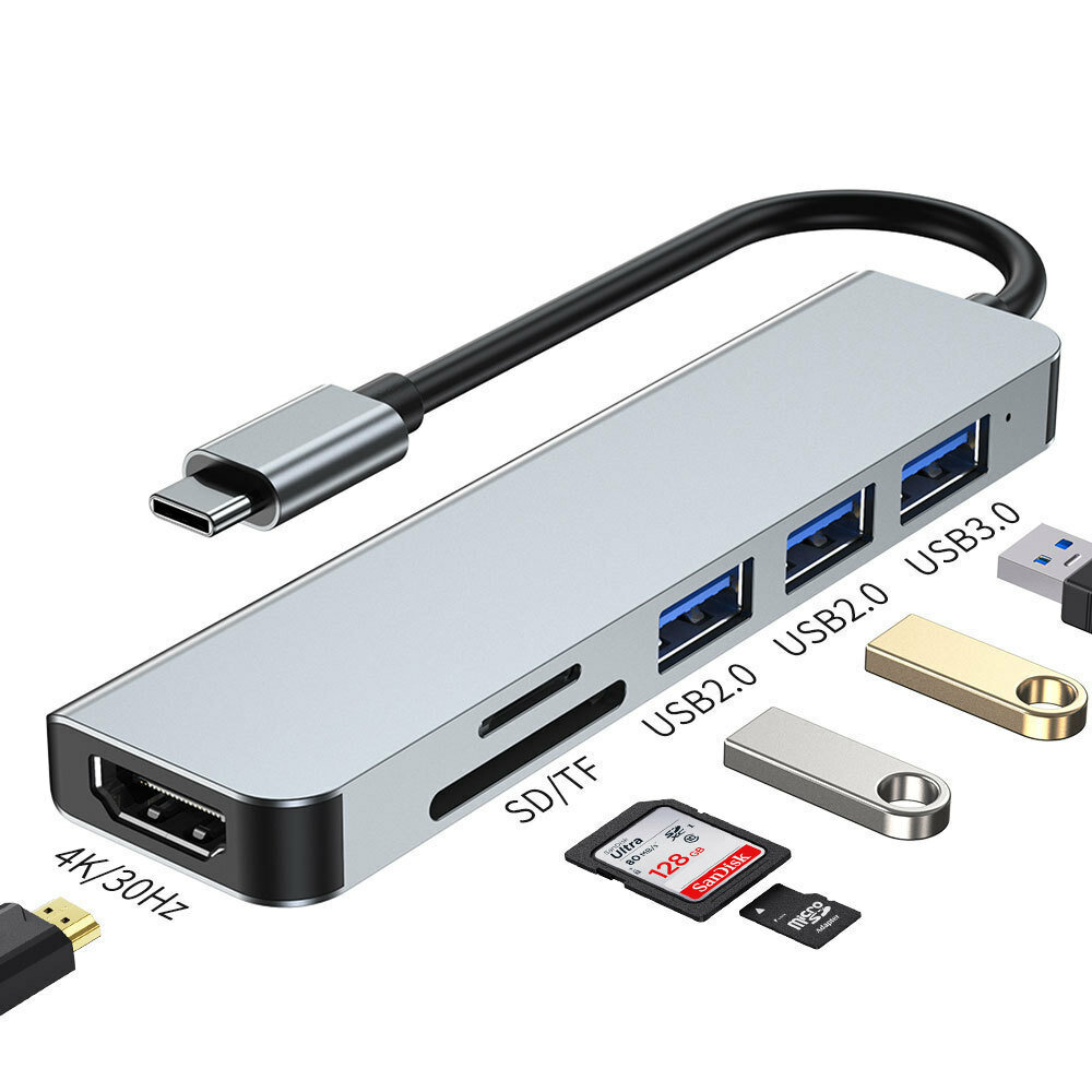 Концентратор USB Type-C 9 в 1 для ноутбука с поддержкой 4K 60Hz, адаптер расширения портов HUB, HDMI и USB 3.0