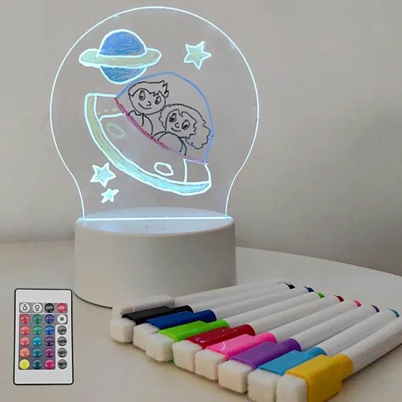 Ночной светильник/RGB/ Ночник с маркером для рисования светодиодный
