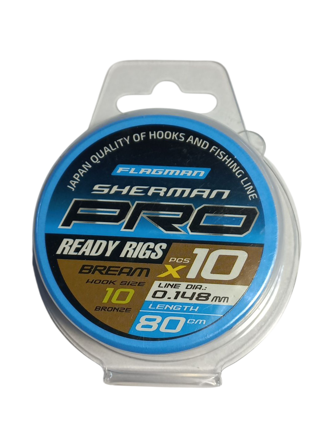 FLAGMAN Поводок готовый Sherman Pro Bream Ready Rigs №10 d0,148мм 80см 10шт