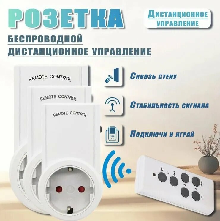 Беспроводная радиоуправляемая розетка с пультом управления