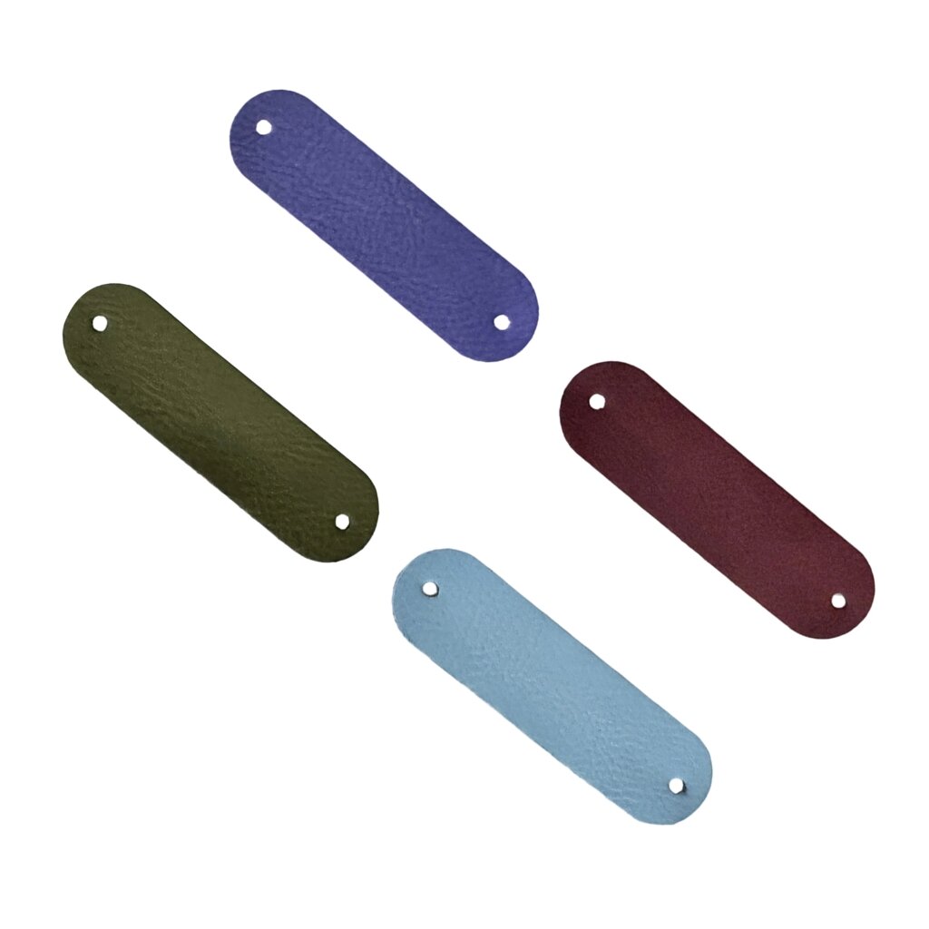 4 кожаные этикетки ручной работы ручной работы-оливково-зеленый, фиолетовый, синий, цвета морской волны, винно-красный