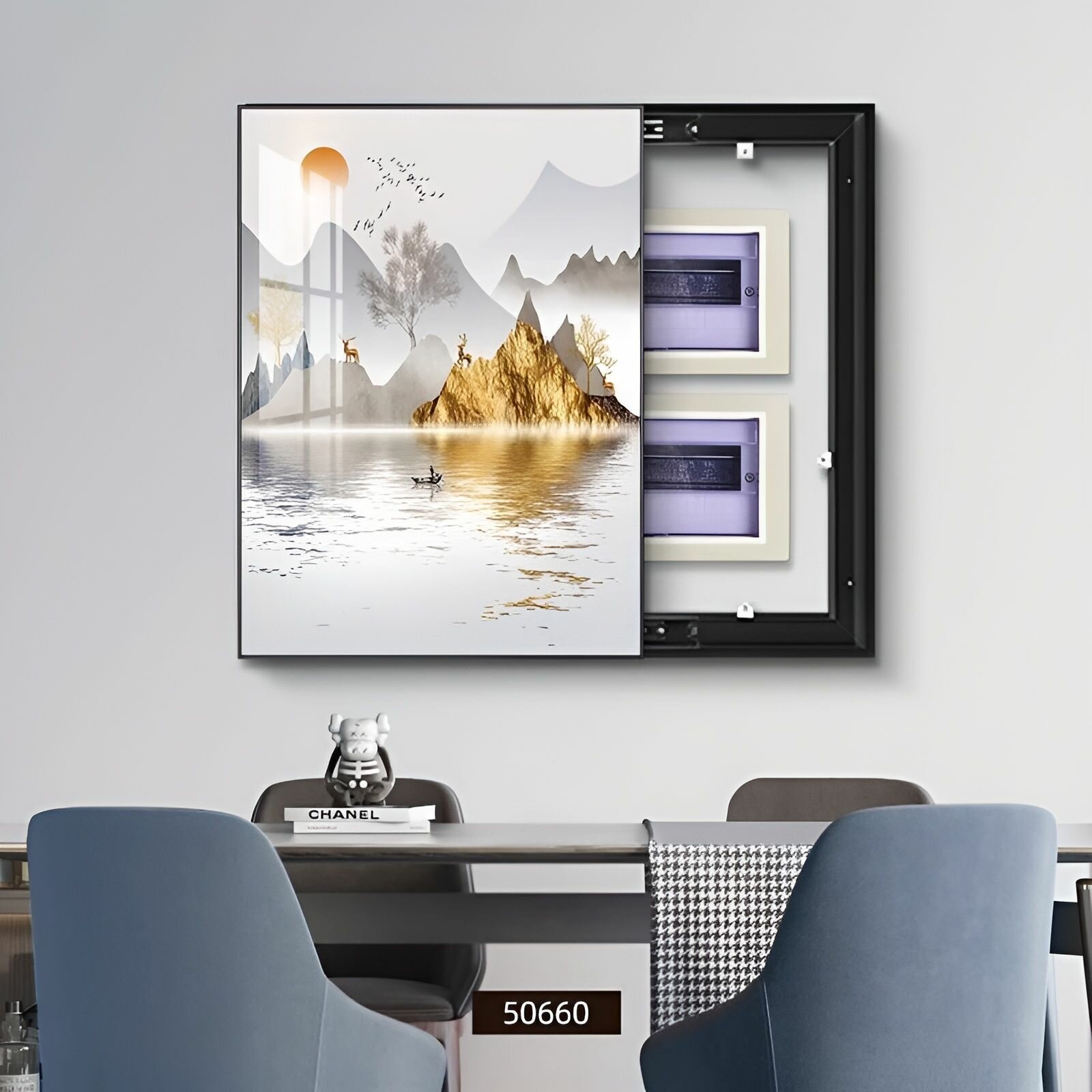 Крышка для электросчетчика 40x50 см, декоративная панель с рисунком