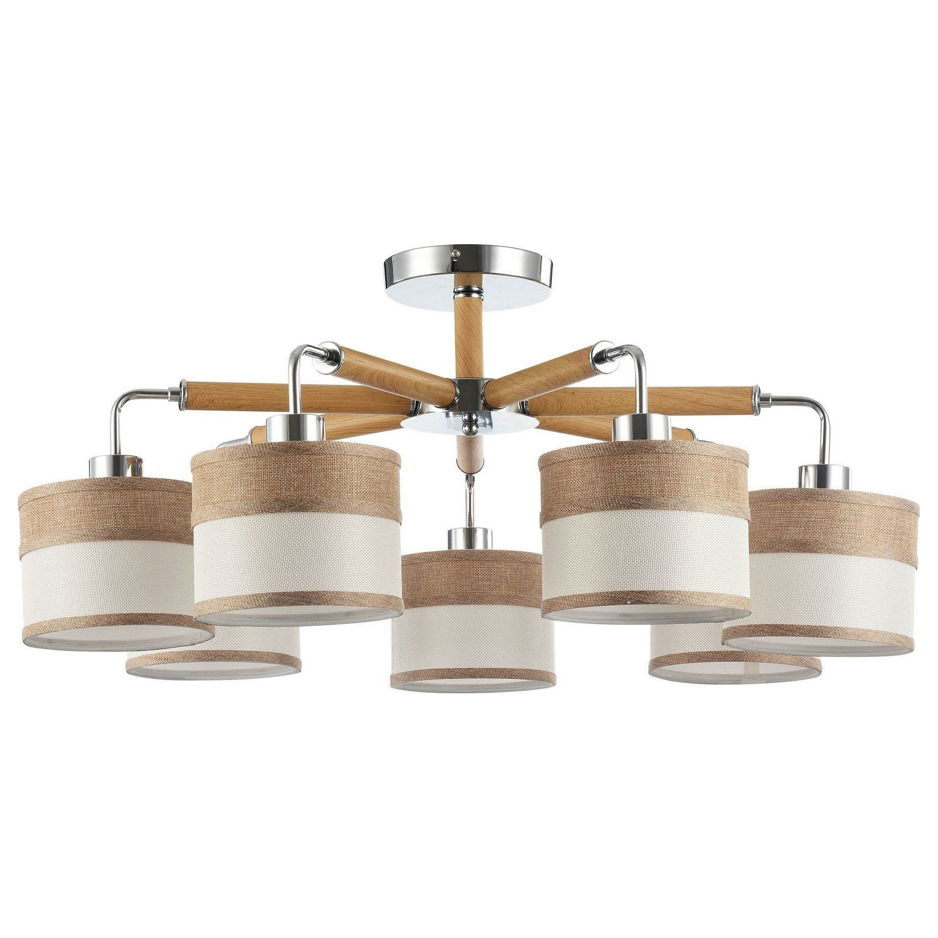 Люстра на штанге Freya Helen FR5329-PL-07-CH цвет коричневый, хром Накаливания, Светодиодные Модерн