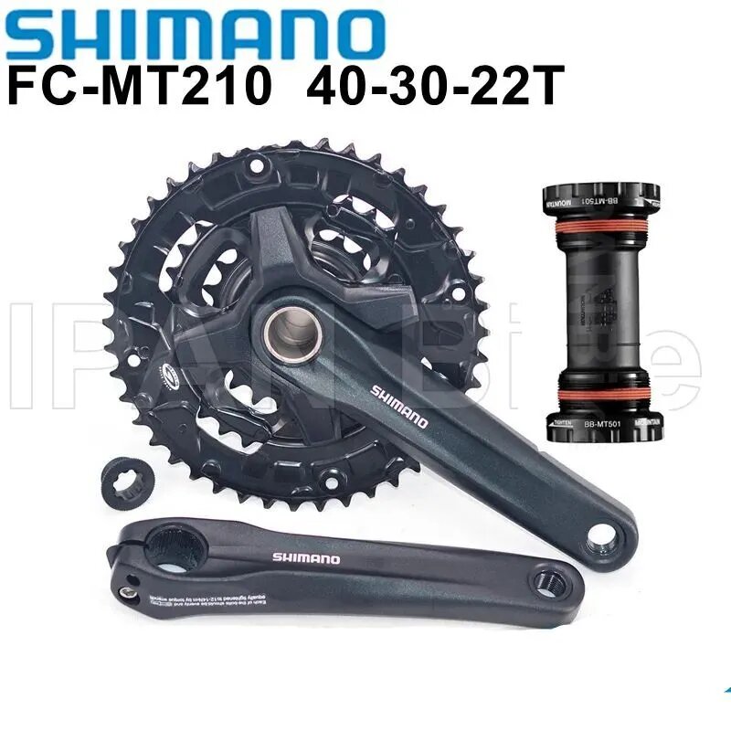 Шатун SHIMANO FC-MT210 40-30-22T - Горный велосипед, 170 мм, алюминий, для MTB
