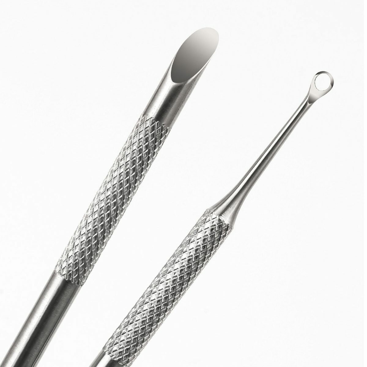 Pink House Двусторонний металлический стилус с петелькой для обработки кутикулы и очистки ногтевой пластины