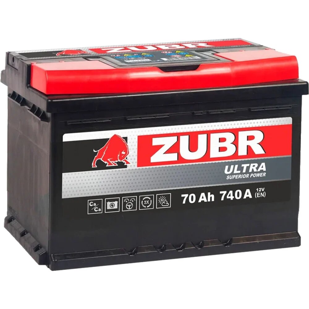 Аккумулятор ZUBR Ultra R+ ZU700, 70 Ah, 12 V, необслуживаемый, L3