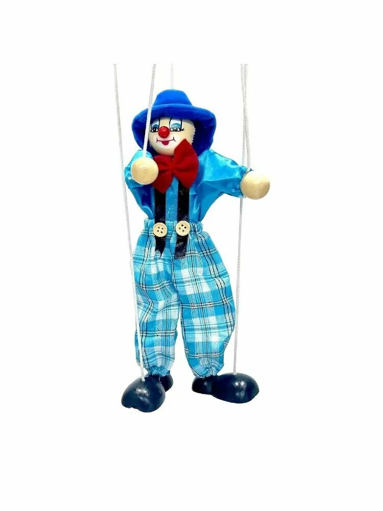 Игрушка-марионетка клоун - синий