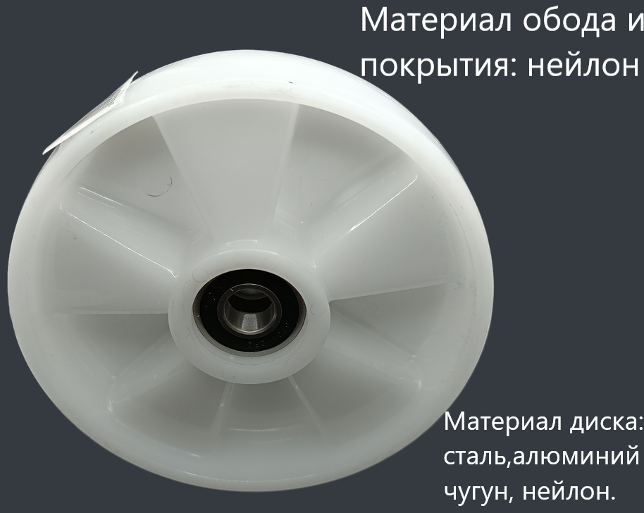 Колесо викарт для рохли нейлоновый 20 см х 5 см, ведущий ролик