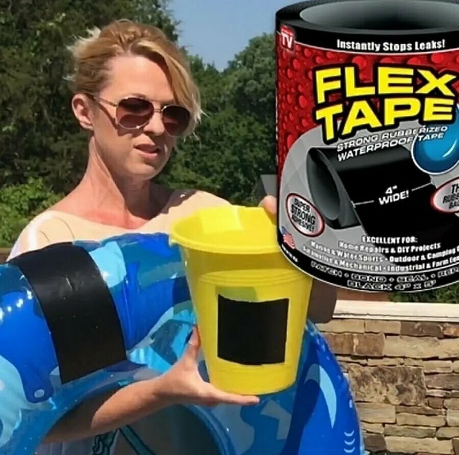 Клейкая лента для ремонта бассейнов, труб, сантехники и гидроизоляции/ Изолента / Сверхпрочная водостойкая flex