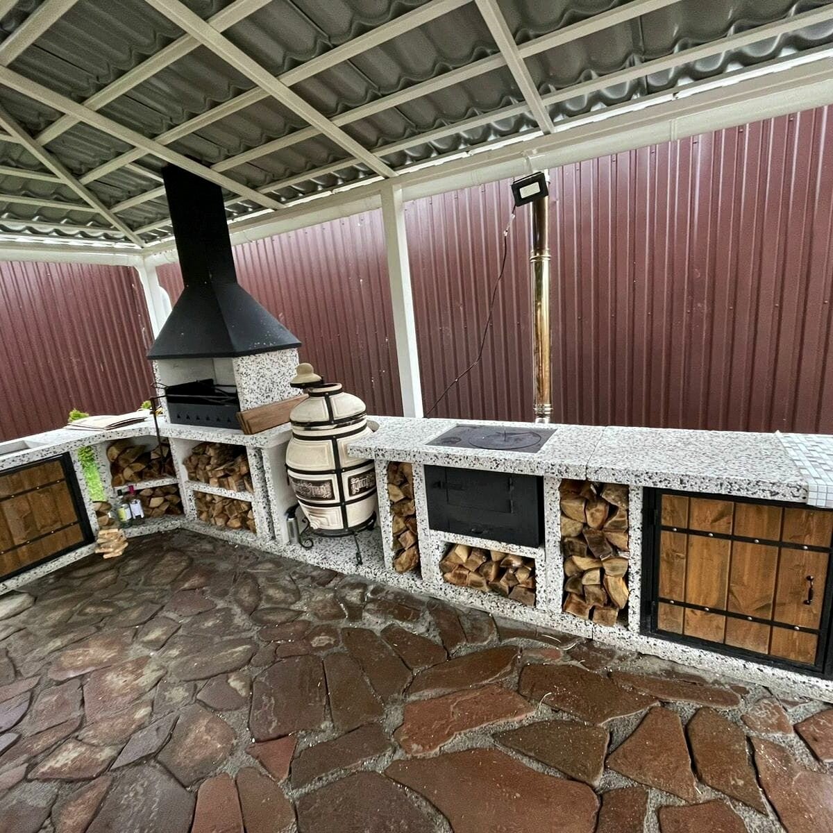 Барбекю комплекс, мангальная зона, мангал, печь, тандыр