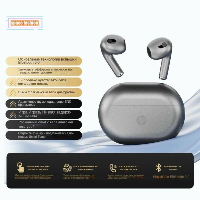 Беспроводные спортивные наушники-вкладыши HP H20G Bluetooth с функцией шумоподавления